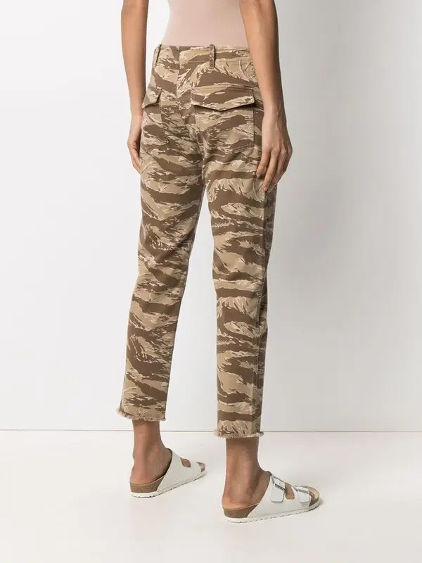 NILI LOTAN Camouflage Print Cropped Trousers