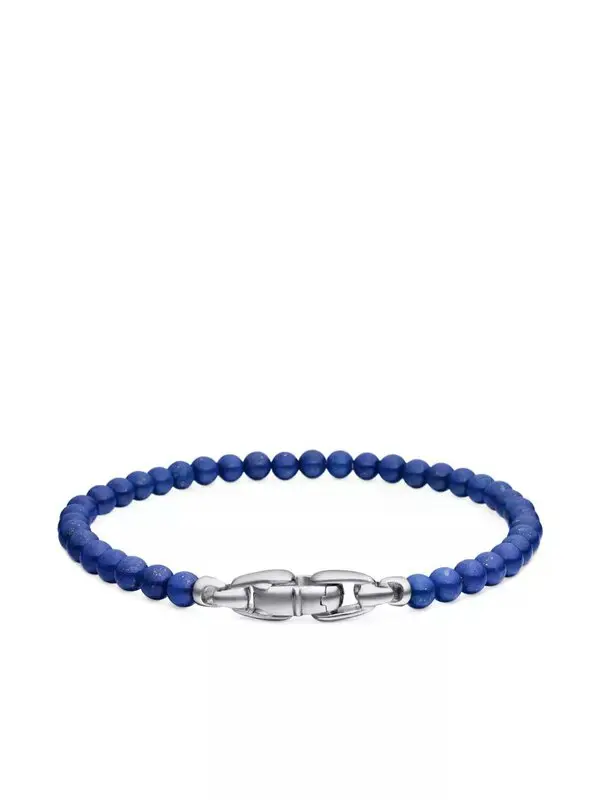 David Yurman Sterling Lapis Lazuli Bead Bracelet
