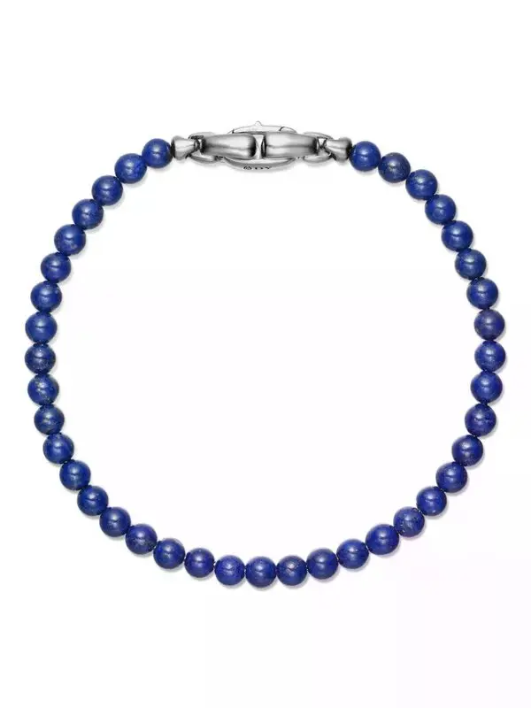 David Yurman Sterling Lapis Lazuli Bead Bracelet