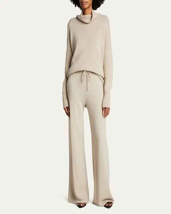 LISA YANG Heidi Cashmere Turtleneck Sweater - Sand