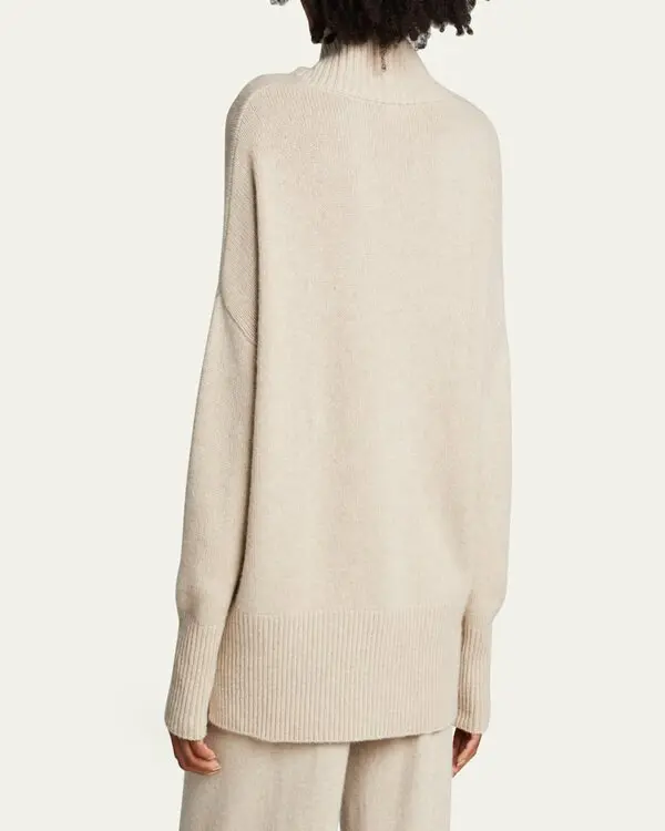 LISA YANG Heidi Cashmere Turtleneck Sweater - Sand