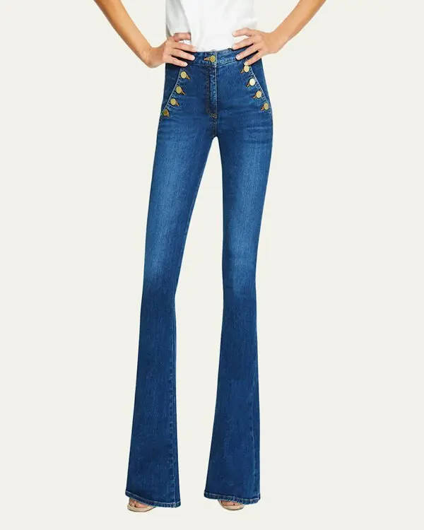 Ramy Brook Helena Mid-rise Flare Jeans - Medium Wash