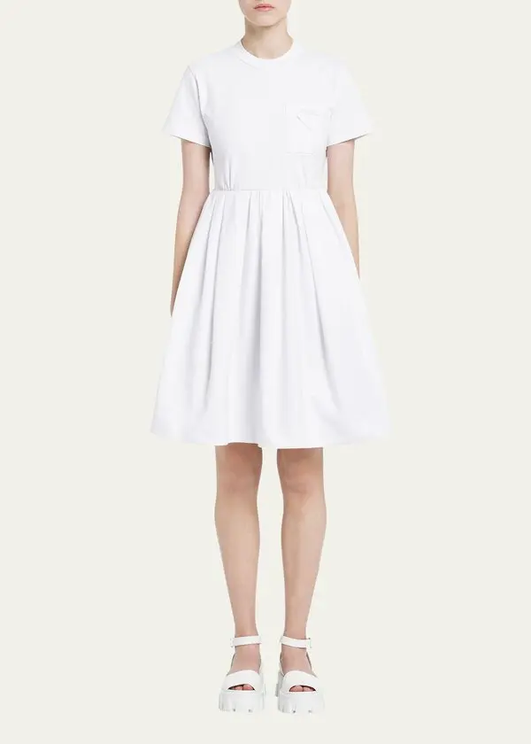 Prada Cutout-back Cotton Jersey A-line Dress