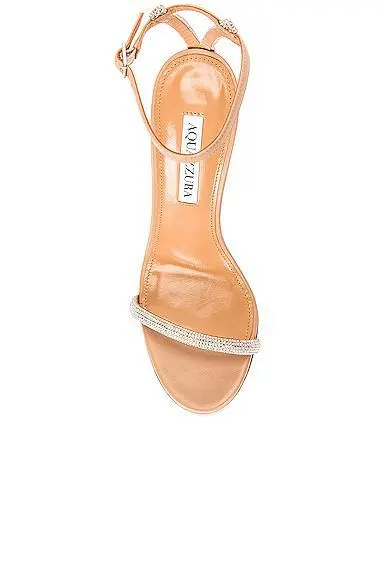 AQUAZZURA Moon Crystal 105 Sandal In Neutral