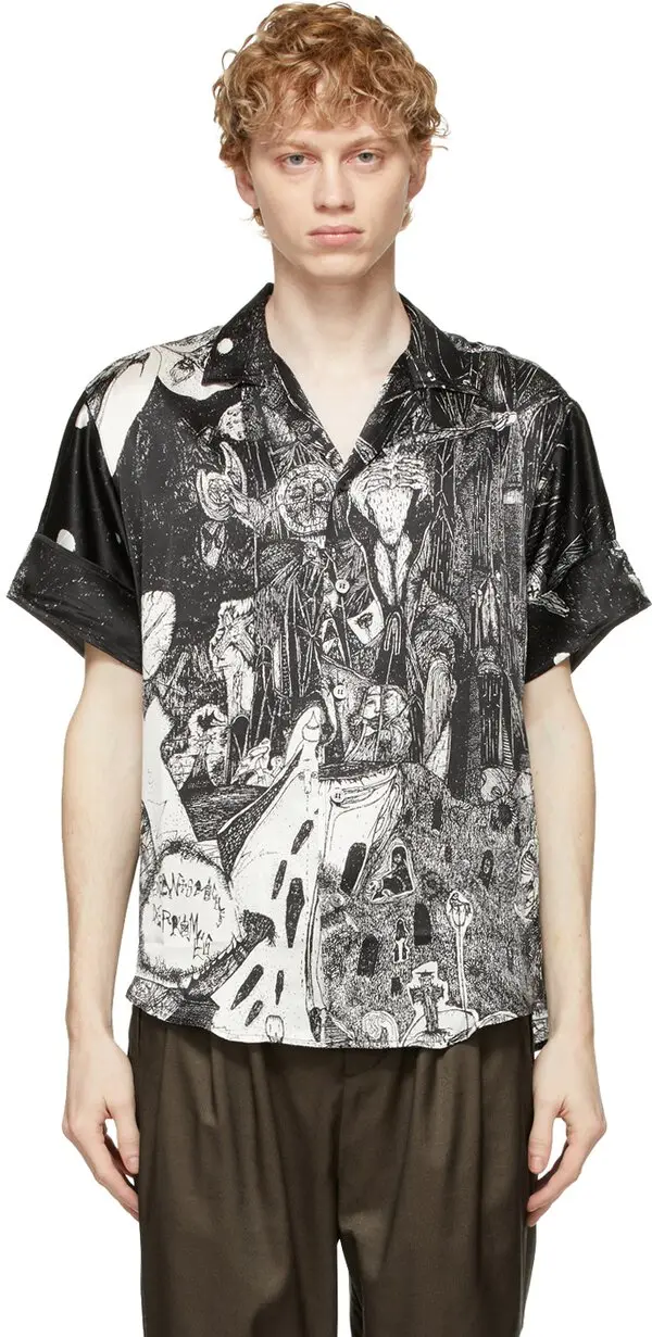 Enfants Riches DéPriméS Black Silk Rudimentary Peni Shirt In Black