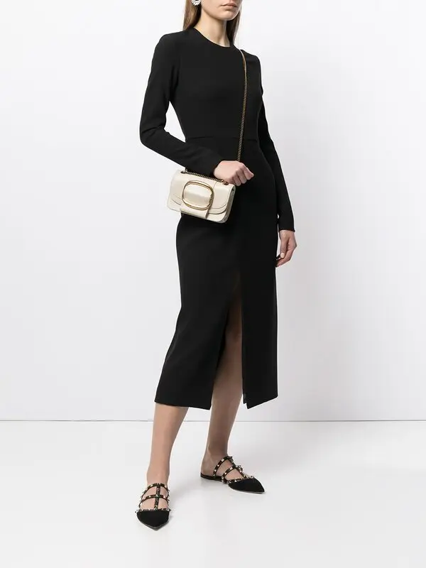 Giambattista Valli Round Neck Long-sleeved Midi Dress