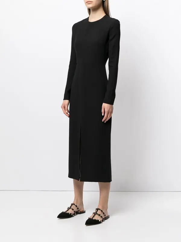 Giambattista Valli Round Neck Long-sleeved Midi Dress