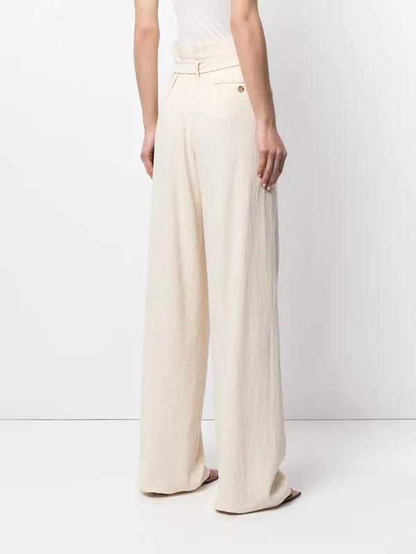 Simkhai Emiko Textured Wide-leg Trousers
