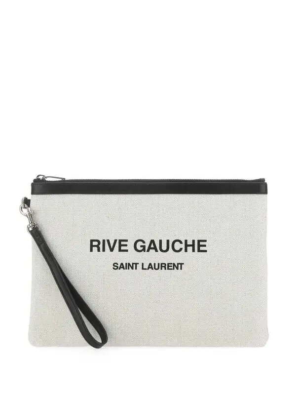 Saint Laurent Logo-print Clutch - White