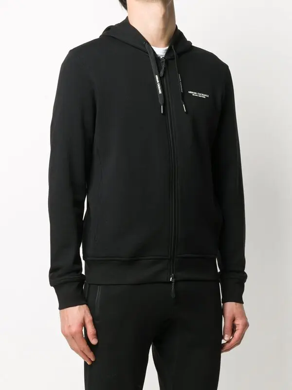 Armani Exchange Logo-print Zip-front Hoodie