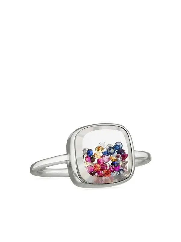 Moritz Glik 18kt White Gold Confetti Shaker Ring - Silver