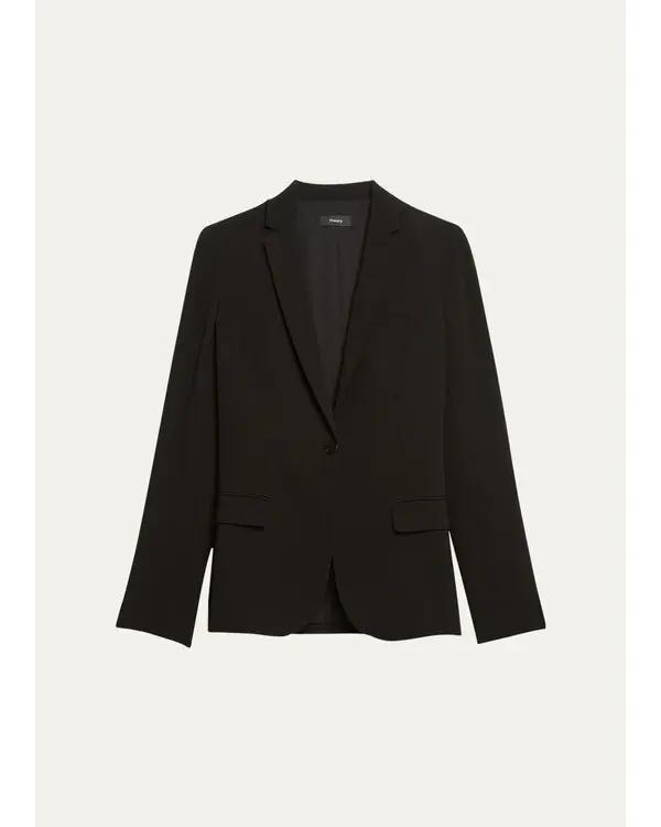 Theory Admiral Crepe One-button Blazer - Black