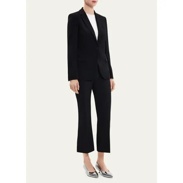 Theory Admiral Crepe One-button Blazer - Black