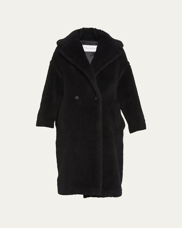 Max Mara Alpaca-silk Teddy Knit Coat - Black