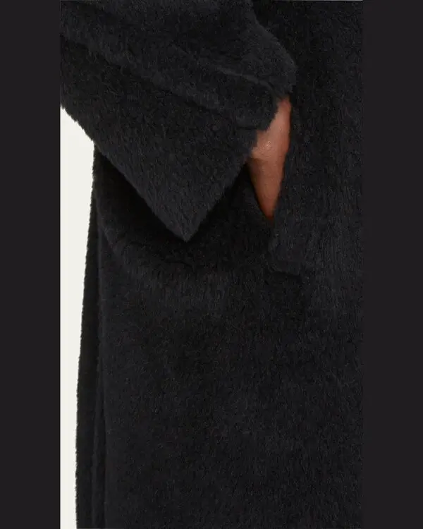 Max Mara Alpaca-silk Teddy Knit Coat - Black