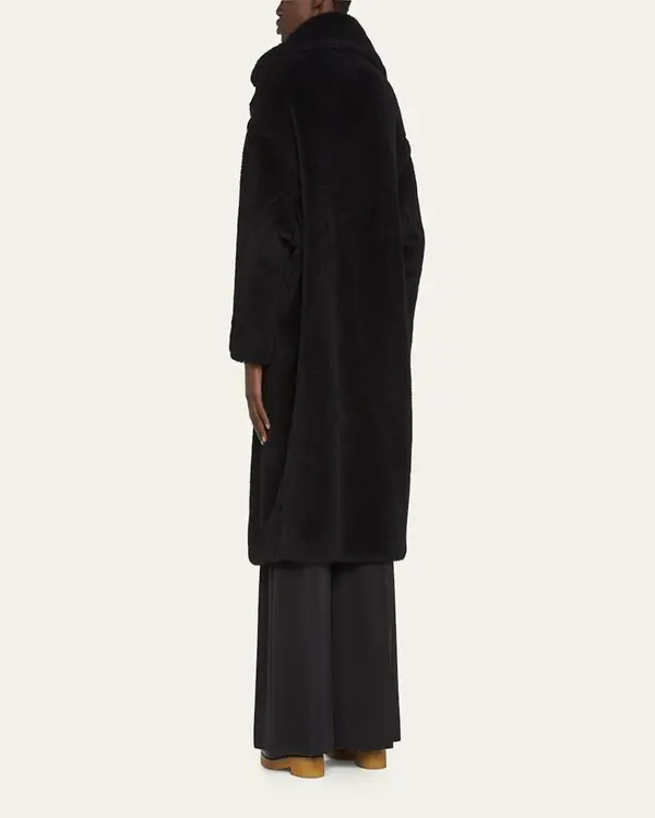 Max Mara Alpaca-silk Teddy Knit Coat - Black