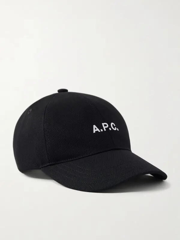 A.p.c. Logo-embroidered Cotton-blend Canvas Baseball Cap - Black