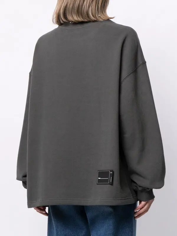 We11Done Oversized Logo Print Sweatshirt - Grey