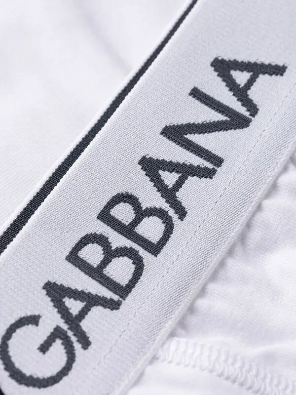 Dolce & Gabbana Elastic Waist Logo Briefs - White