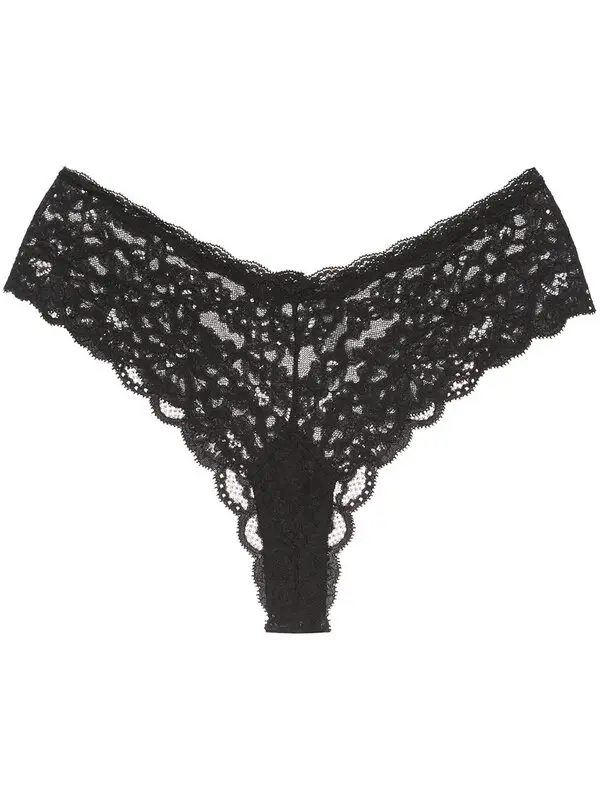 Fleur Du Mal Charlotte Lace Cheekini - Black