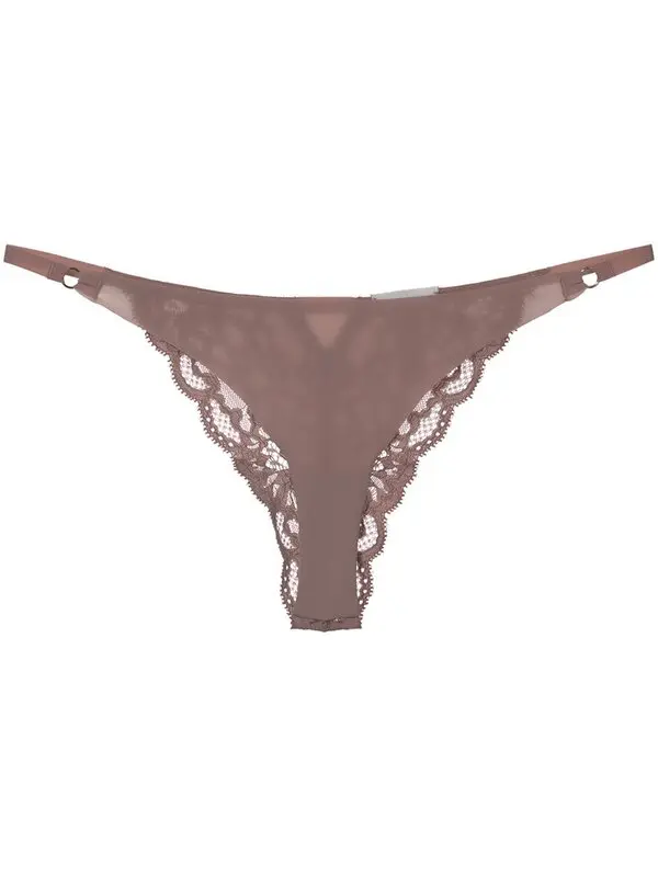 Fleur Du Mal Charlotte Lace Seamless String Cheeky - Neutrals