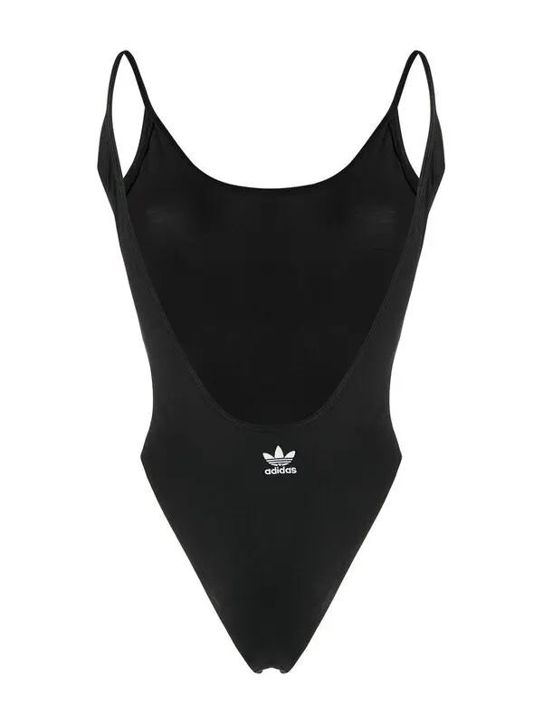Adidas Striped Open-back Bodysuit
