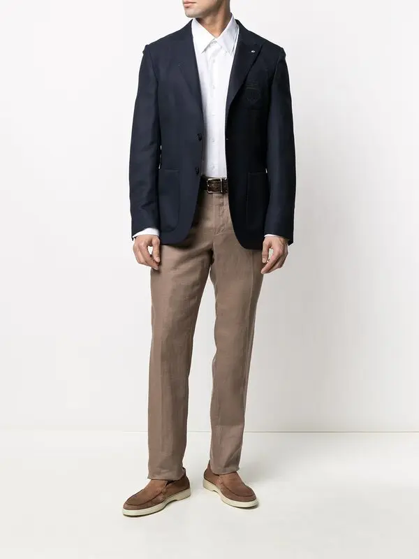 BILLIONAIRE Tailored Trousers With Crest Embroidery - Brown