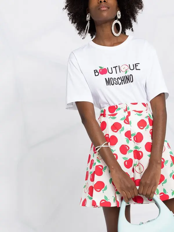 Moschino Apple Print Pleated Shorts
