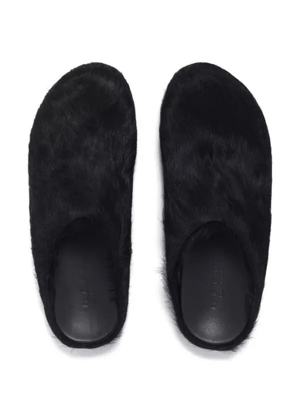 Marni Fussbet Calf-hair Slippers - Black