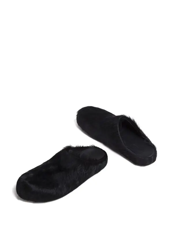 Marni Fussbet Calf-hair Slippers - Black