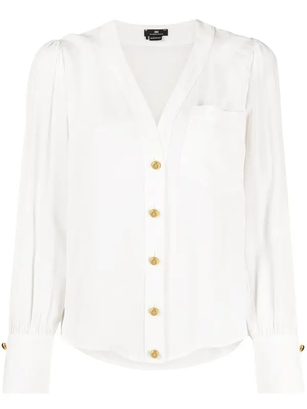 Elisabetta Franchi V-neck Long-sleeve Blouse