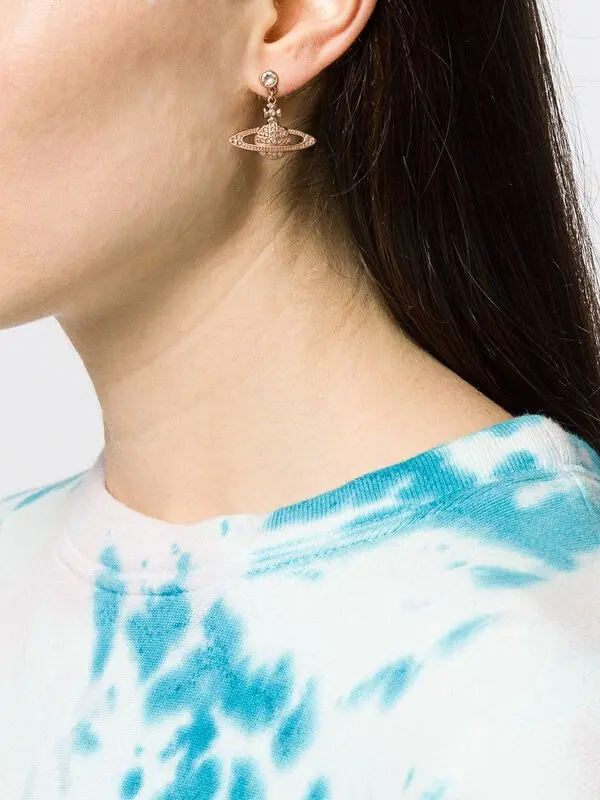 VIVIENNE WESTWOOD Mini Bas Relief Drop Earrings With Crystal Embellishments