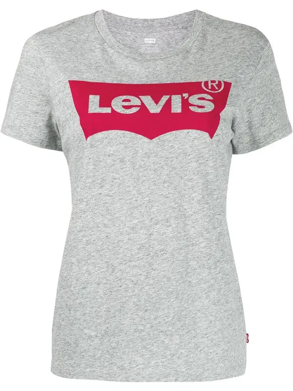 LEVI'S Logo Print Crew Neck T-shirt - Grey