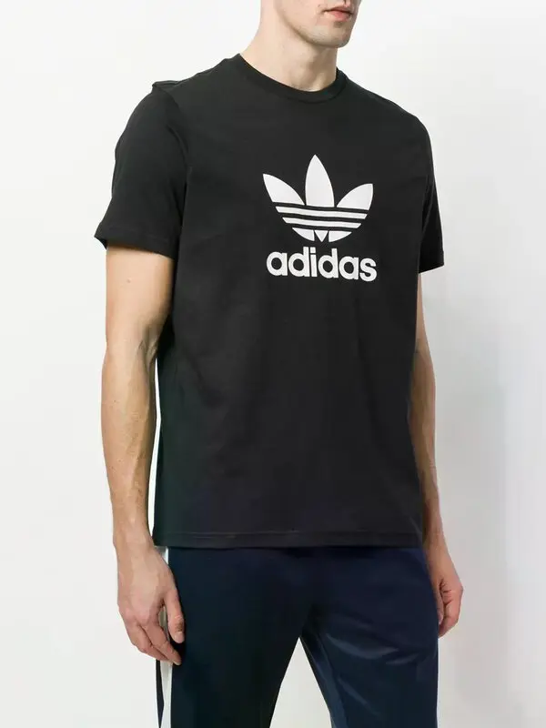 Adidas Trefoil Logo-print T-shirt - Black
