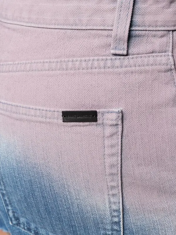 Saint Laurent Ombré-effect Denim Shorts