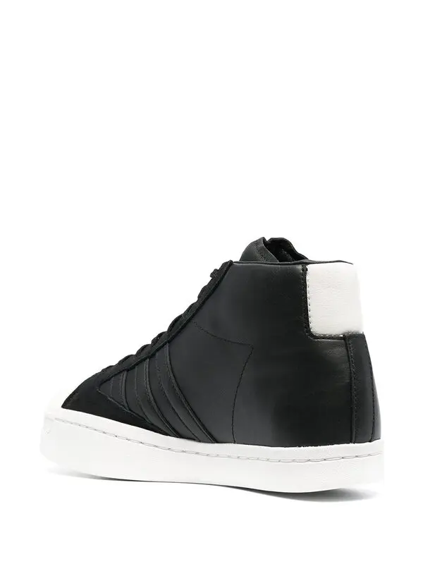 Y3 Yohji Pro High-Top Leather Sneakers In Black - 63% Off  display picture 1