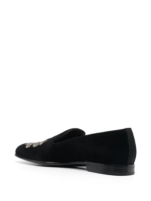 Dolce & Gabbana Leonardo Embroidered Slippers - Black