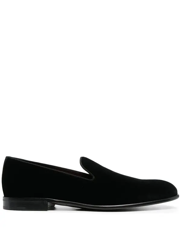 Dolce & Gabbana Piped Velvet Loafers - Black