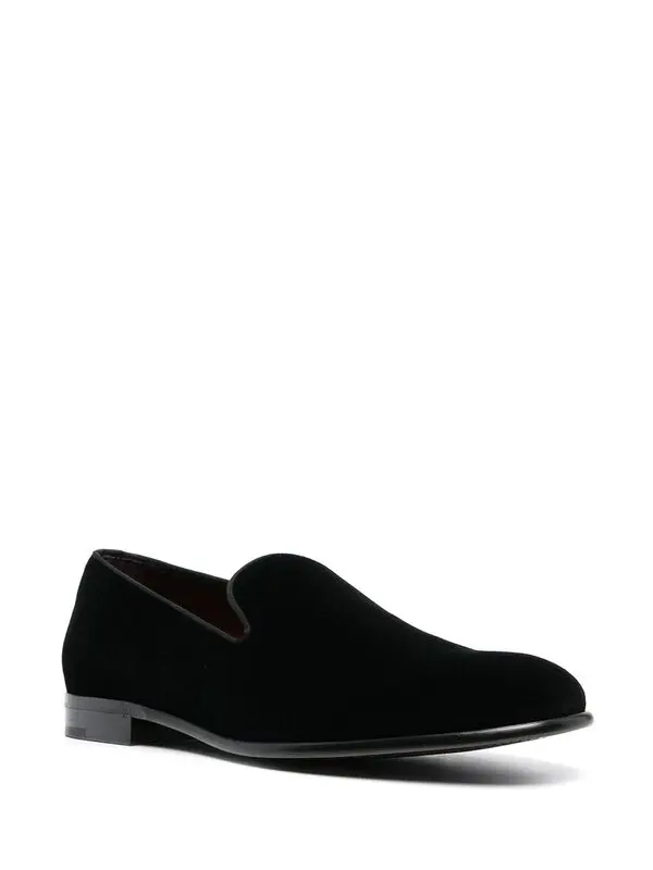 Dolce & Gabbana Piped Velvet Loafers - Black