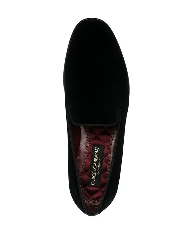 Dolce & Gabbana Piped Velvet Loafers - Black