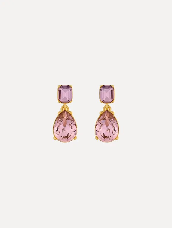 Oscar De La Renta Crystal Drop Earrings - Pink