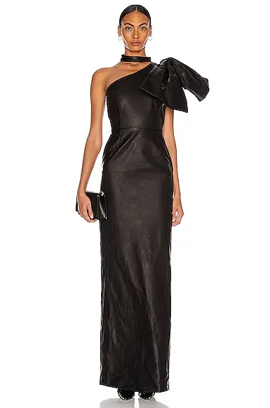 Christian Cowan Leather One Shoulder Leather Dress In Black In Black 1 -  67% Off | Editorialist