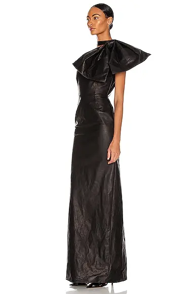 strapless open back dress Exotic One Shoulder Mini Leather Dress L / White main image 0
