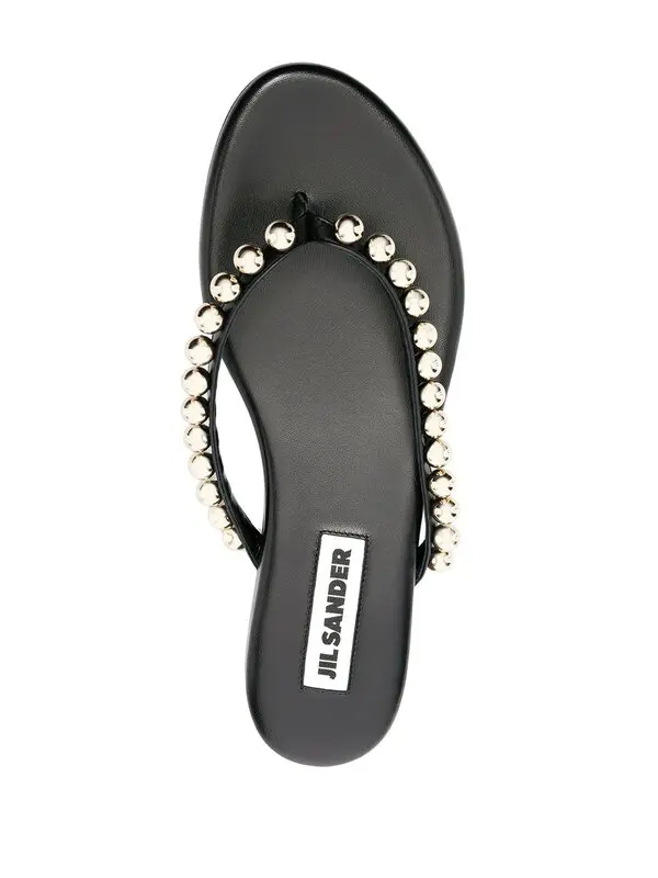 JIL SANDER Bead-embellished Flip Flops