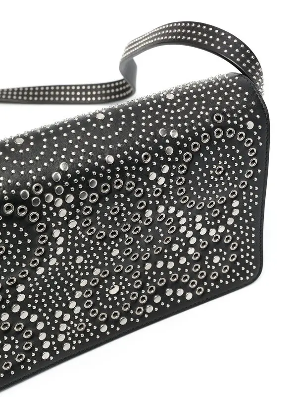 10 CORSO COMO Stud-embellished Flap Camera Bag - Black