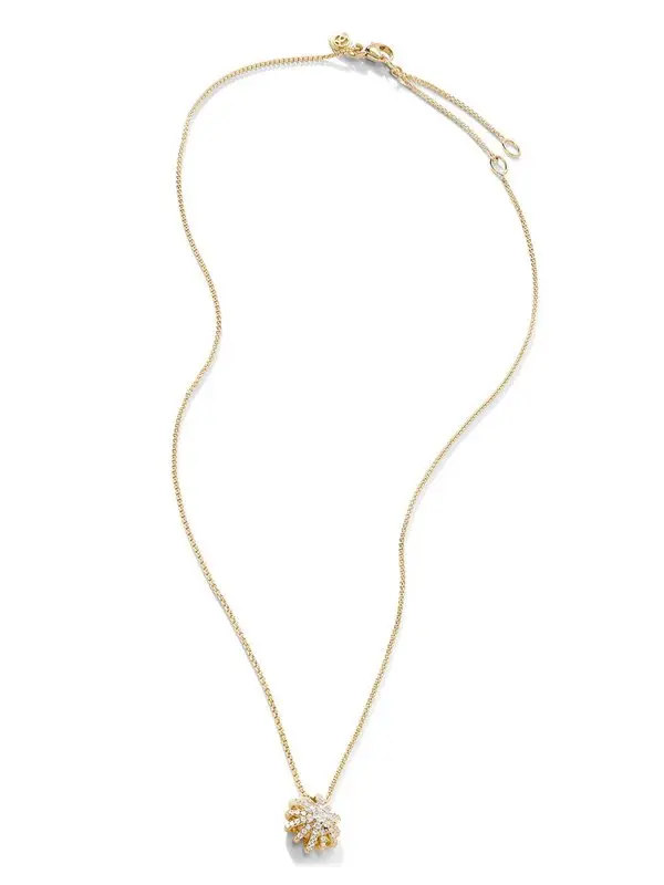 David Yurman 18kt Yellow Starburst Diamond Pendant Necklace - Gold