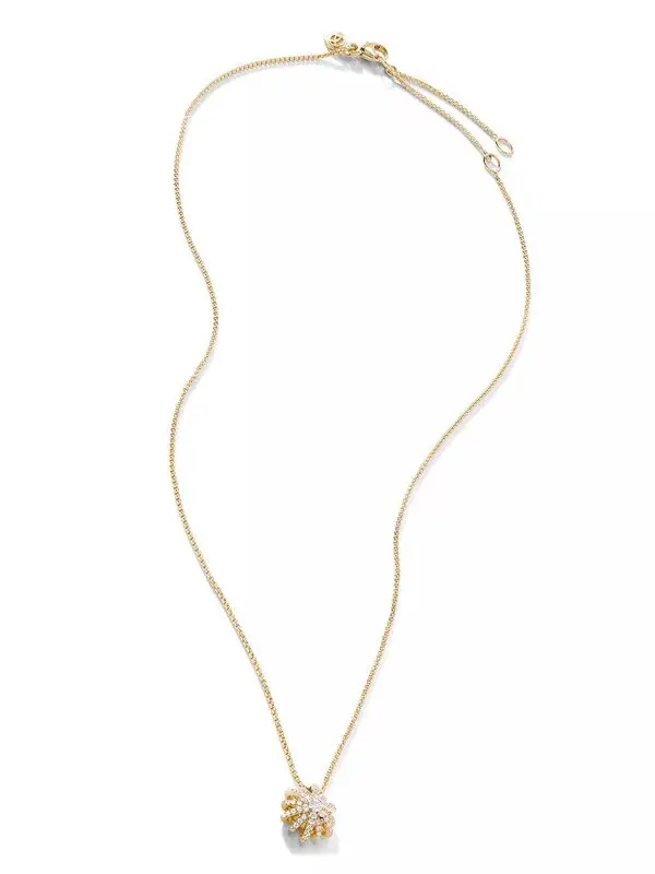 David Yurman 18kt Yellow Starburst Diamond Pendant Necklace - Gold