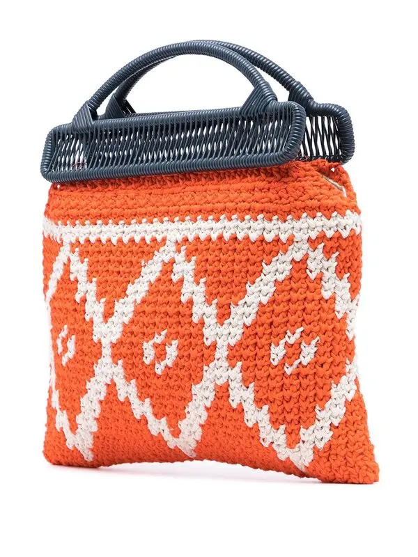 Marni Frame Lozenge-Motif Crochet Bag - Orange | Editorialist