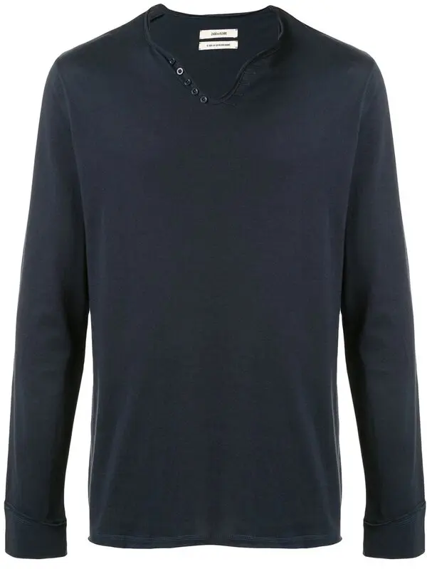 Zadig&Voltaire Long-sleeve V-neck T-shirt - Blue