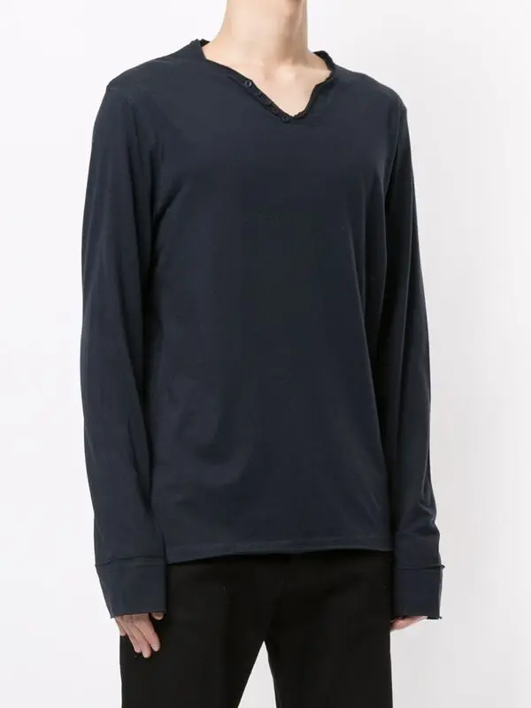Zadig&Voltaire Long-sleeve V-neck T-shirt - Blue